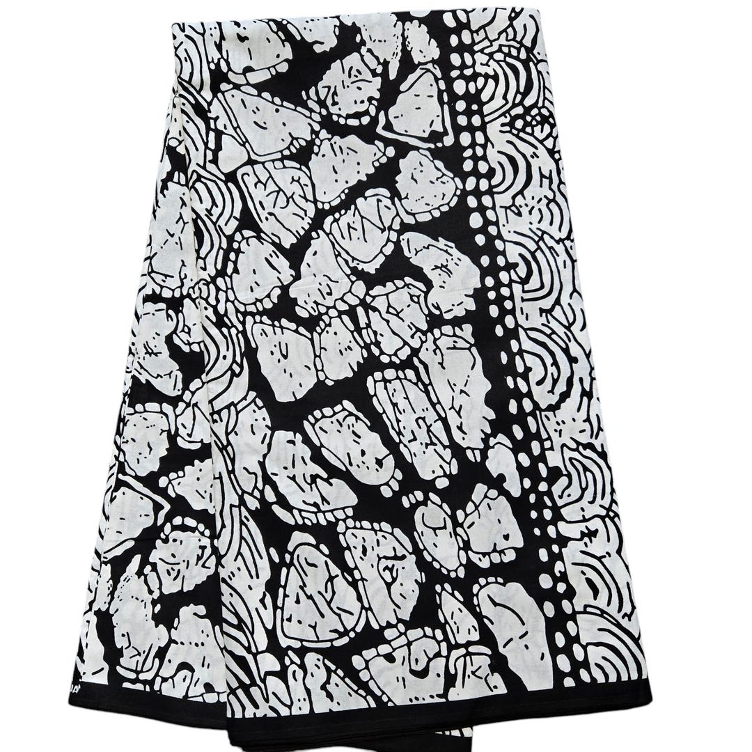 Black and White African Print Fabric, Ankara Fabric, 100% Cotton Fabric ...
