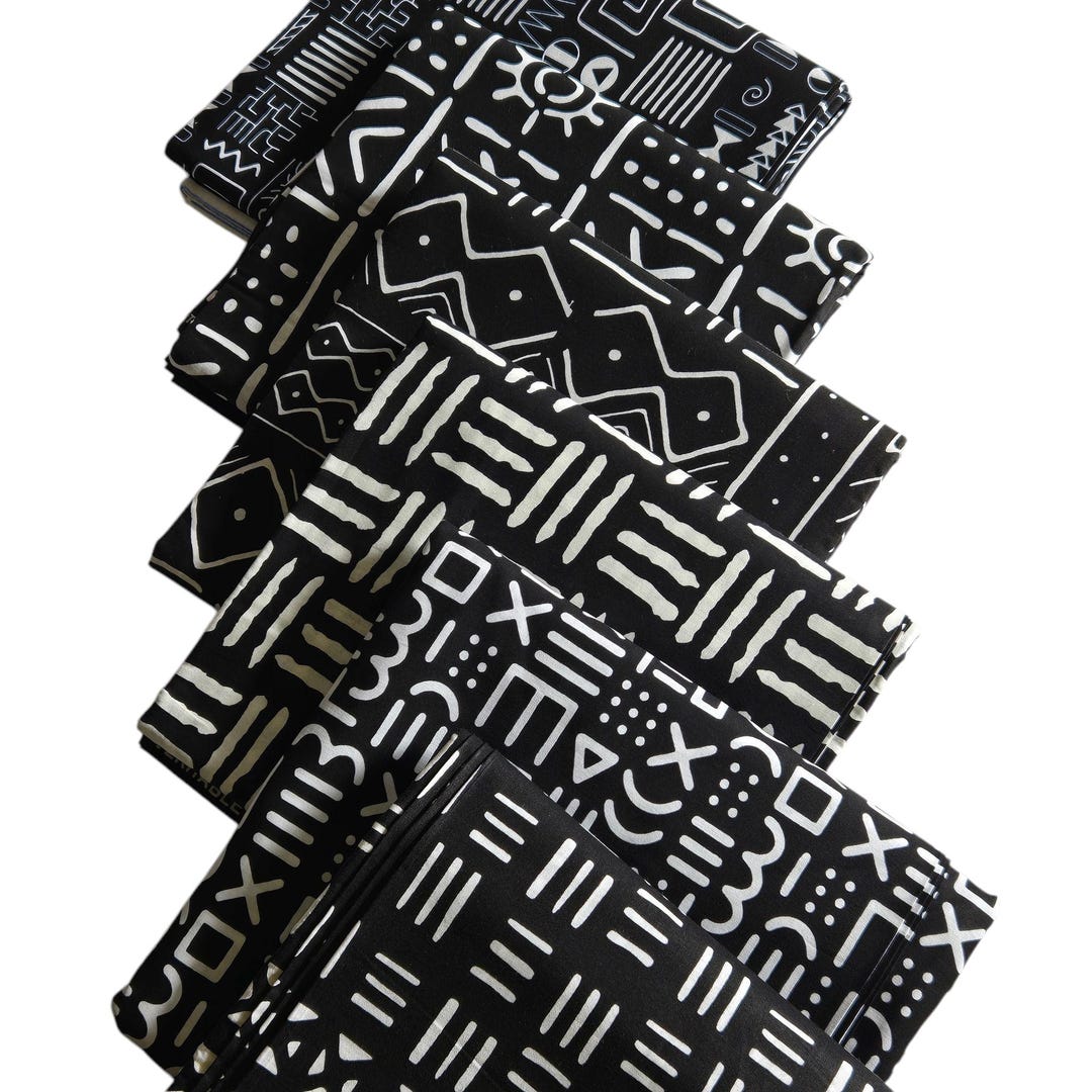 Black and White African Print Fabric, Ankara Fabric, African Fabric by ...