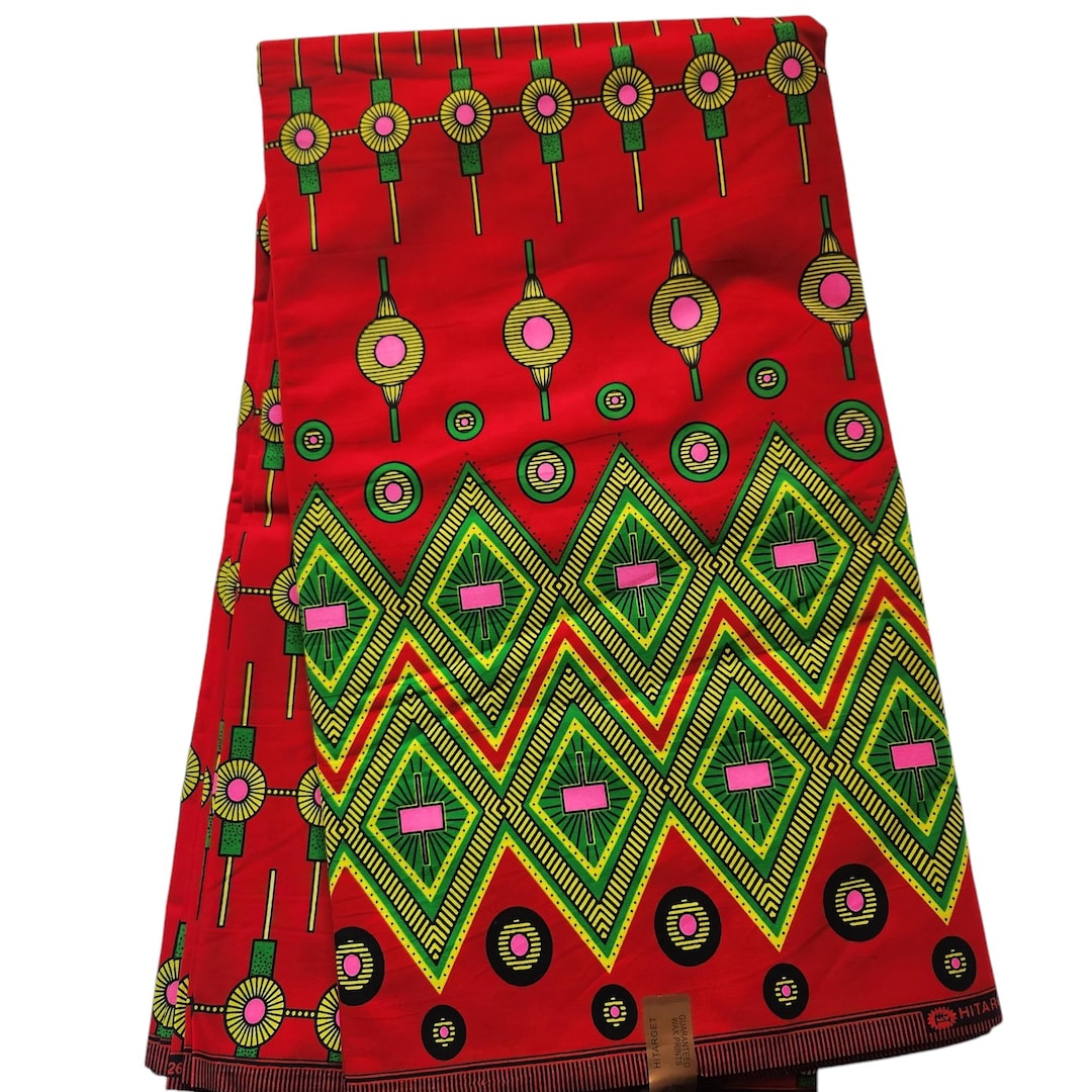 Red and Green African Ankara Fabric, African Fabric by the Yard ...