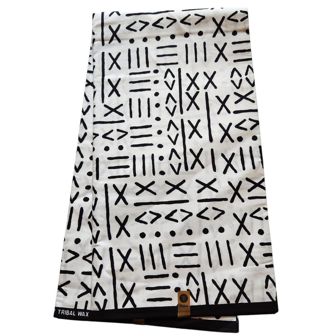 Black and White African Ankara Fabric, African Fabric by the Yard ...