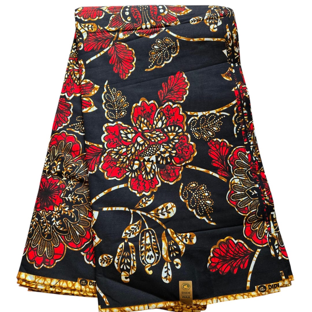 Black, Brown and Red African Ankara Fabric, African Fabric by the Yard ...