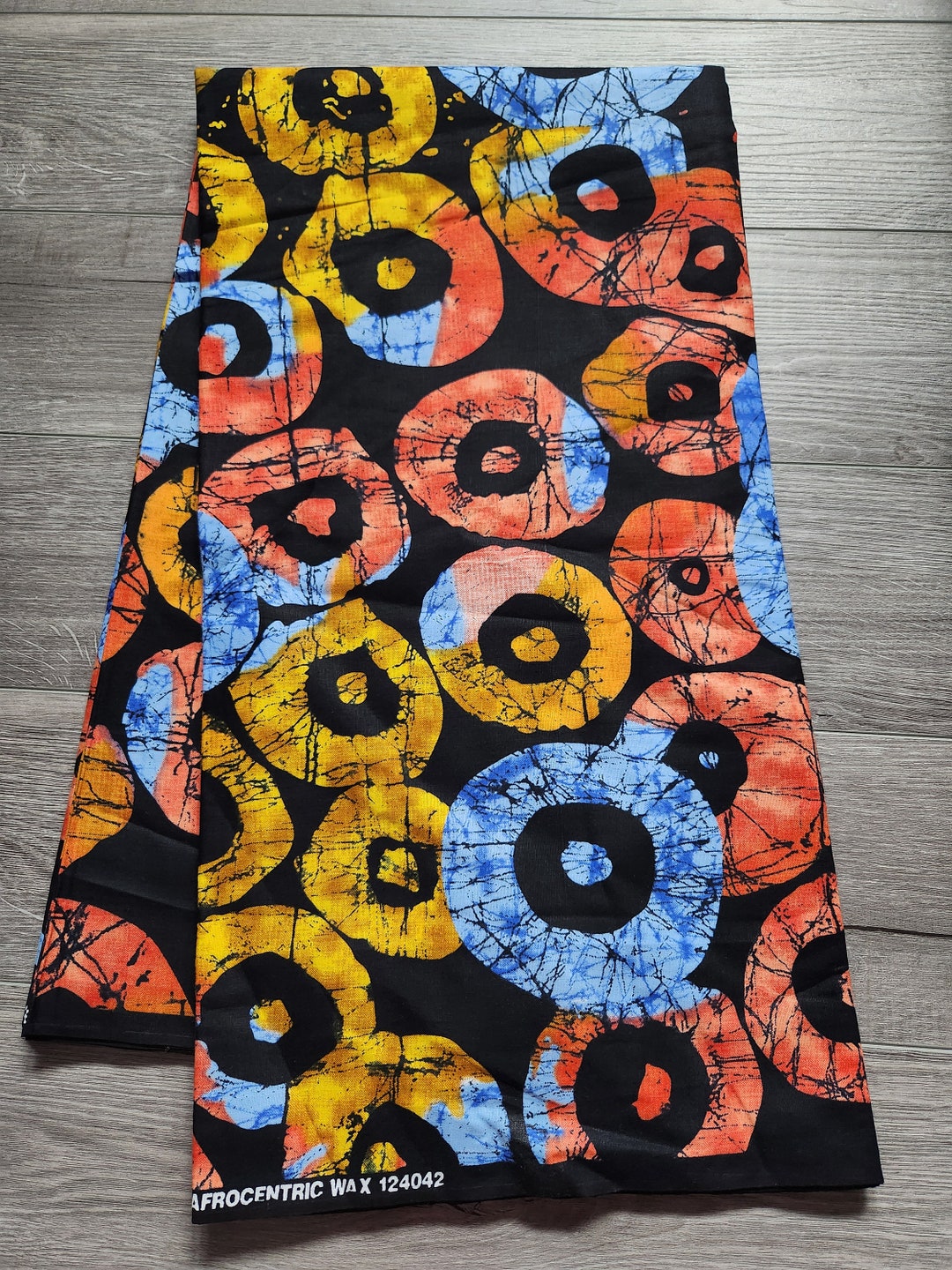 Black and Orange African Ankara Fabric, African Fabric by the Yard ...