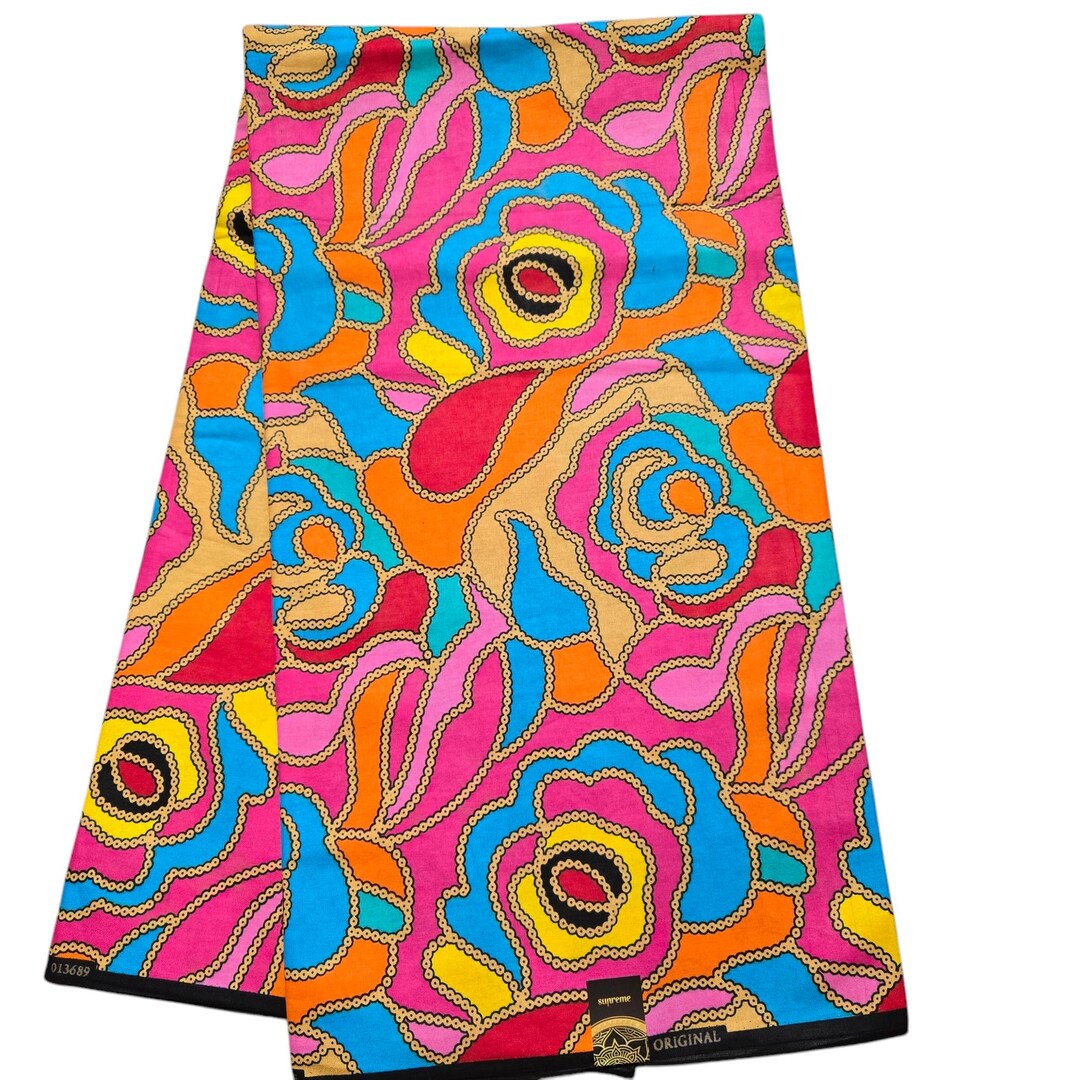 Orange and Pink African Print Fabric, Ankara Fabric, 100% Cotton Fabric ...
