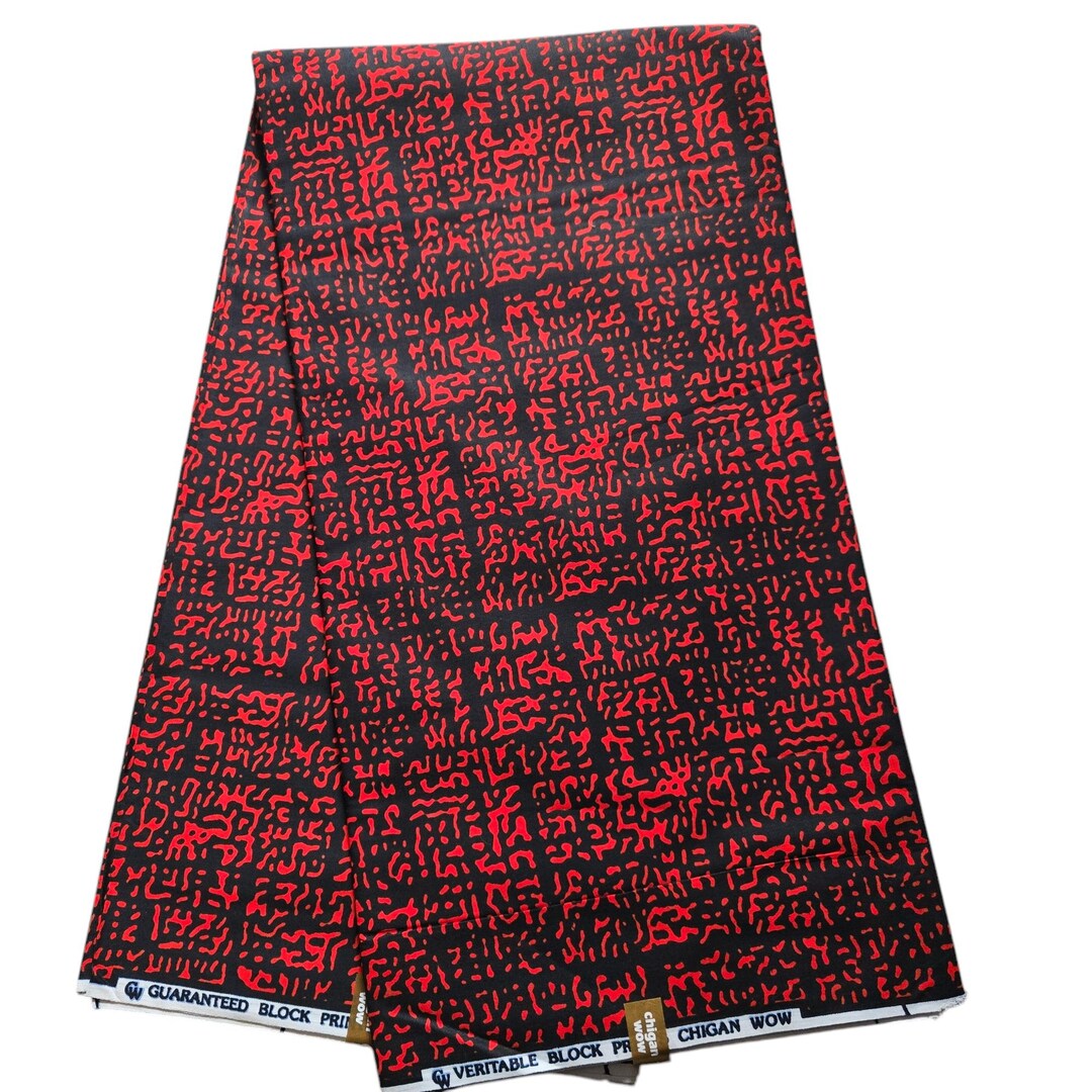 Red and Black African Ankara Fabric, African Fabric by the Yard ...
