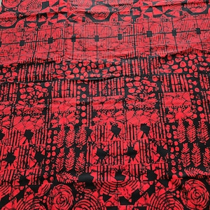 Red and Black African Ankara Fabric, African Fabric by the Yard ...