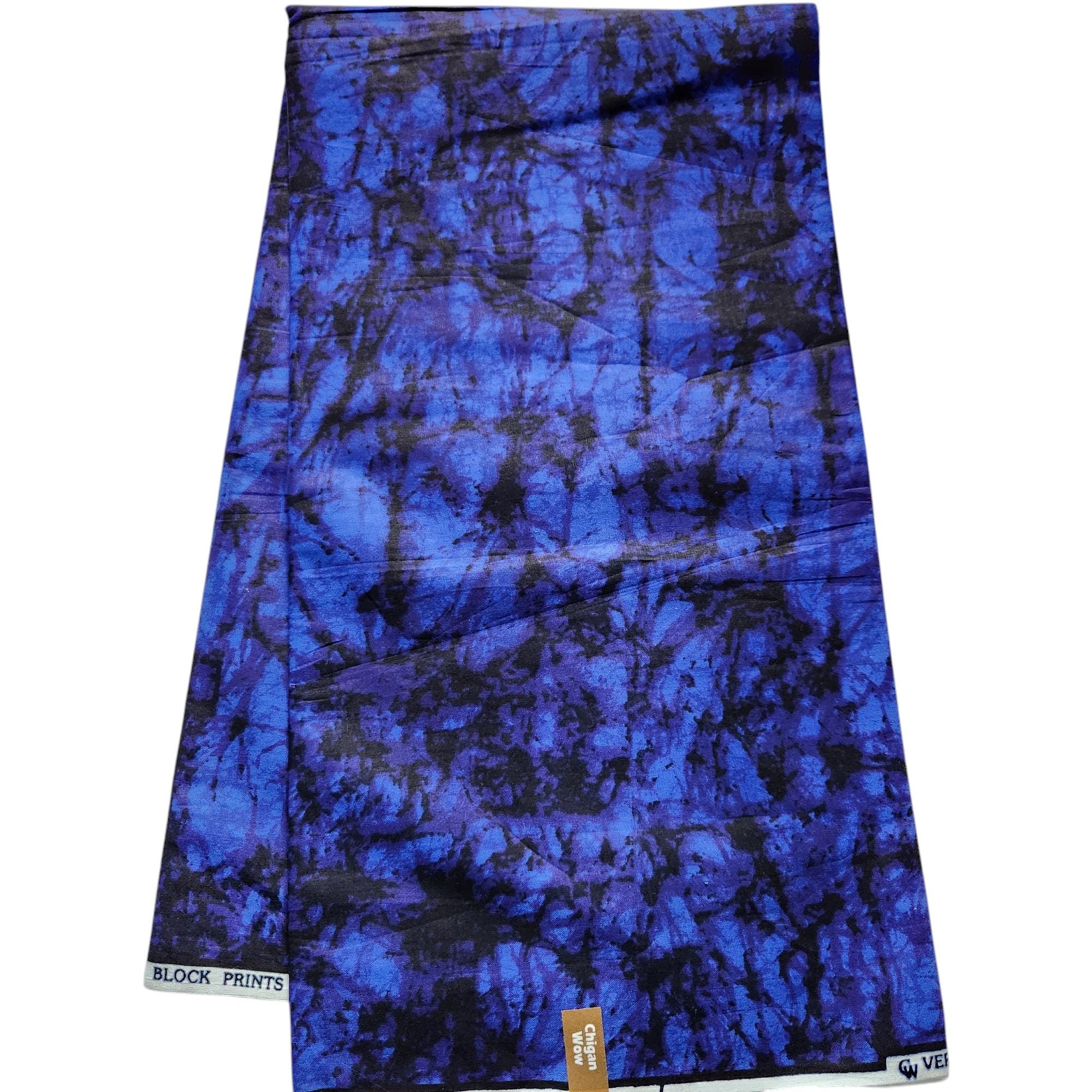 Blue and Black African Print Fabric, African Fabric by the Fold ...