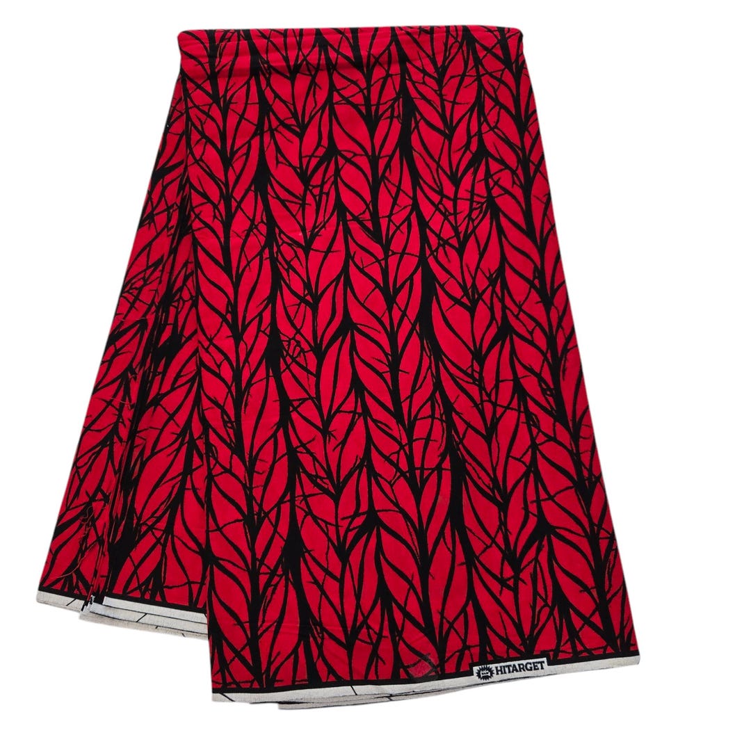 Red and Black African Ankara Fabric, African Fabric by the Yard ...