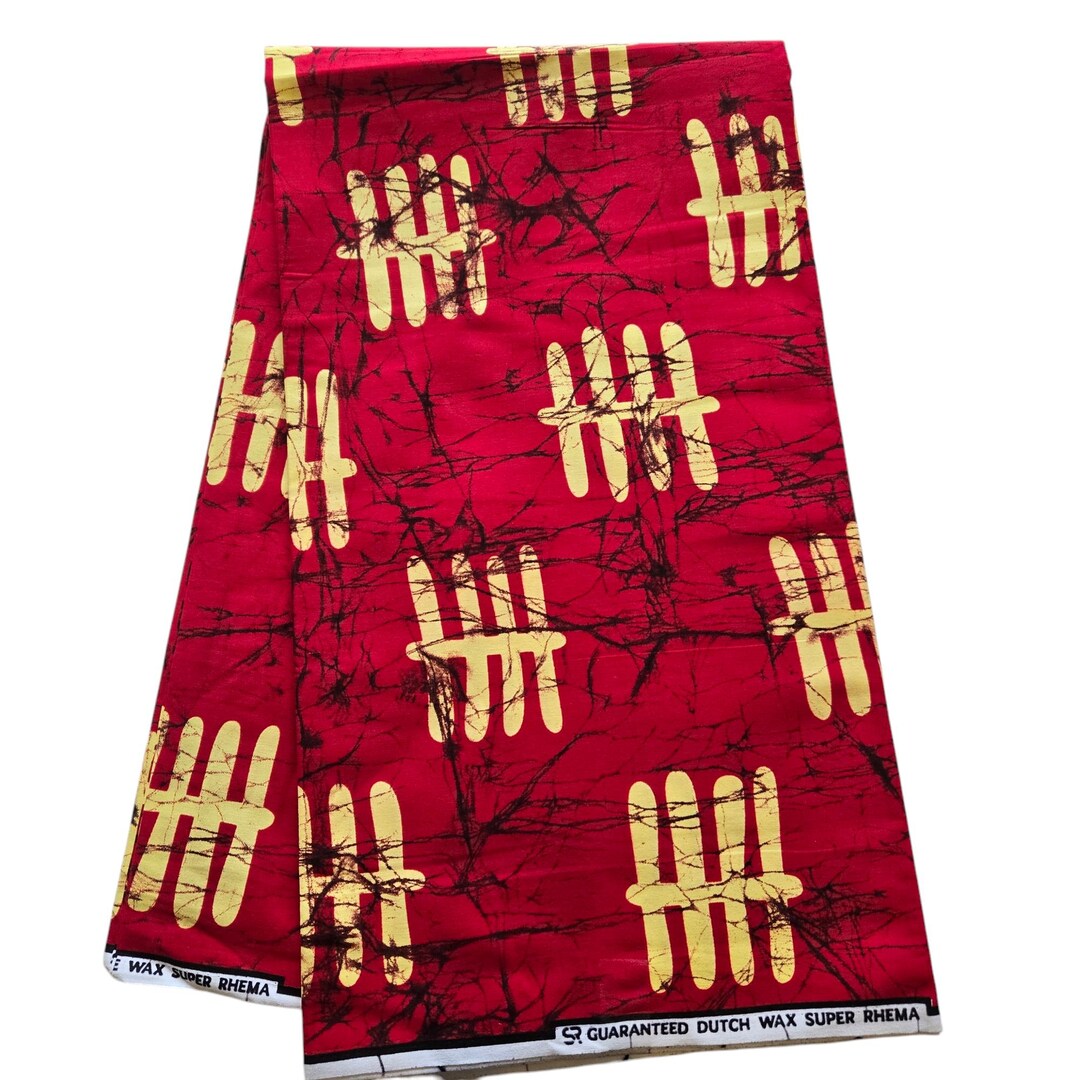 Red and Gold African Ankara Fabric, African Fabric by the Yard, African ...