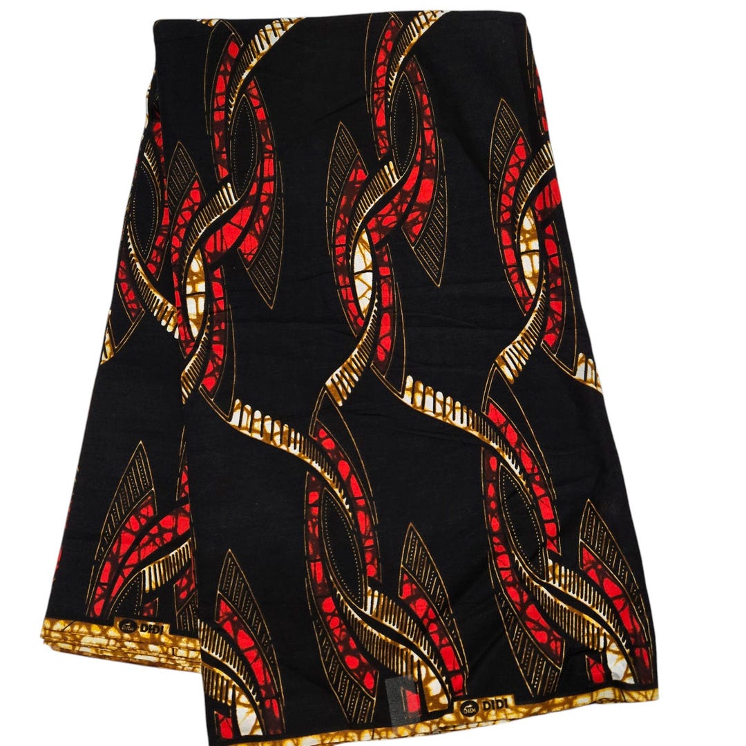 Black and Red African Ankara Fabric, African Fabric by the Yard ...