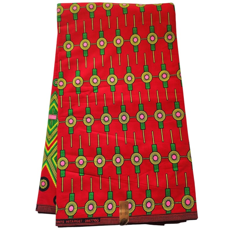 Red and Green African Ankara Fabric, African Fabric by the Yard ...