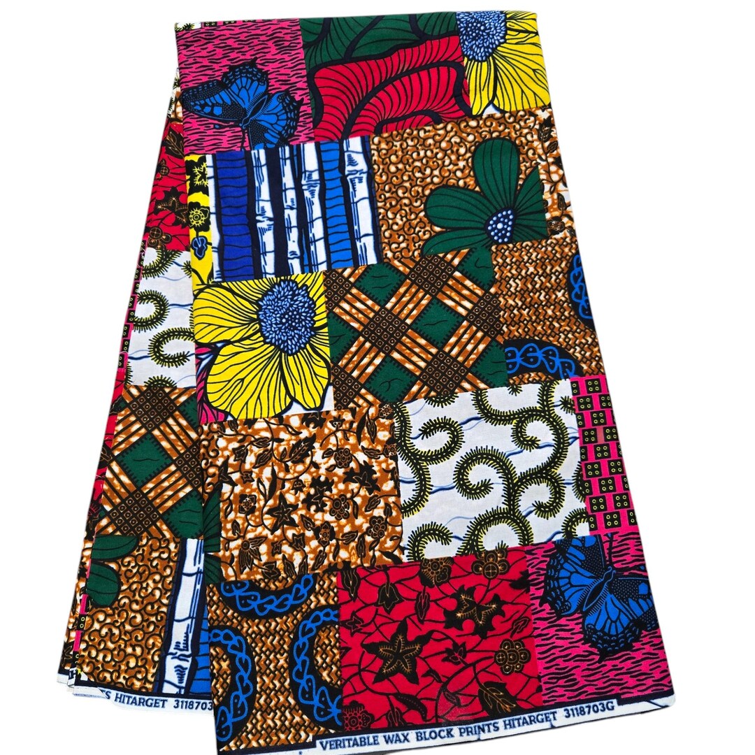 Pink Patchwork African Print Fabric, African Fabric by the Yard, Ankara ...
