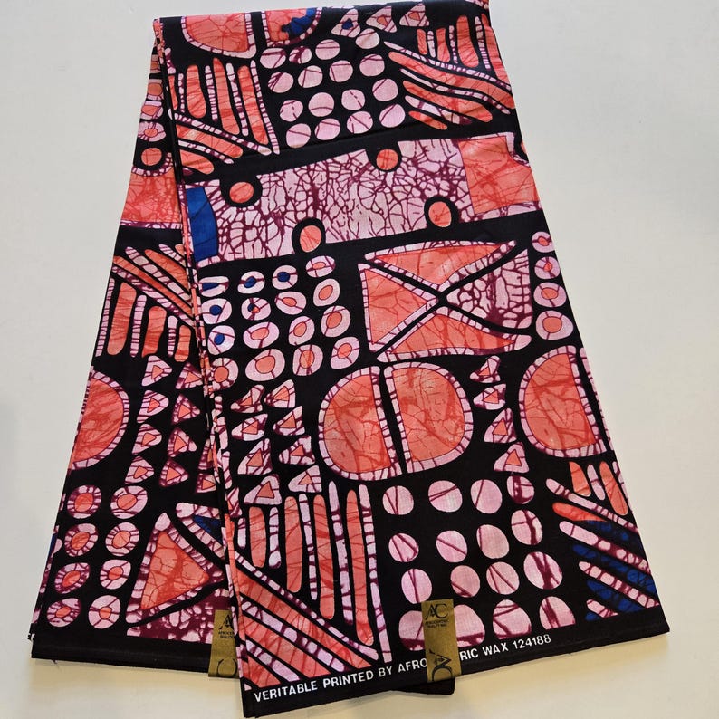 Pink and Black Ankara Fabric, African Fabric by the Yard, African Print ...