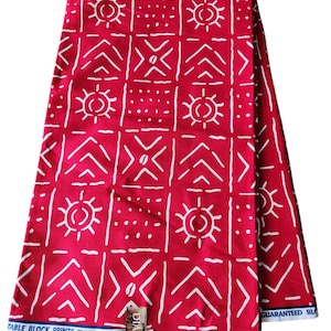 Red Tribal African Ankara Fabric, African Fabric by the Yard - Etsy