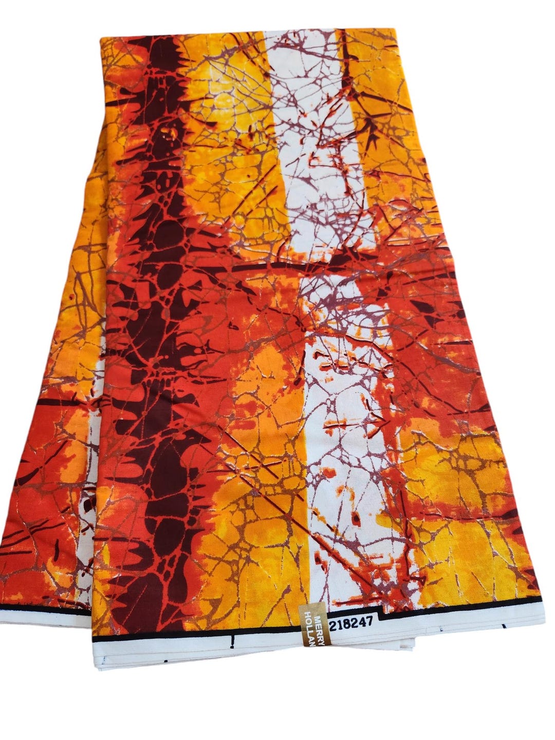 Orange and Yellow Batik African Ankara Fabric, African Fabric by the ...