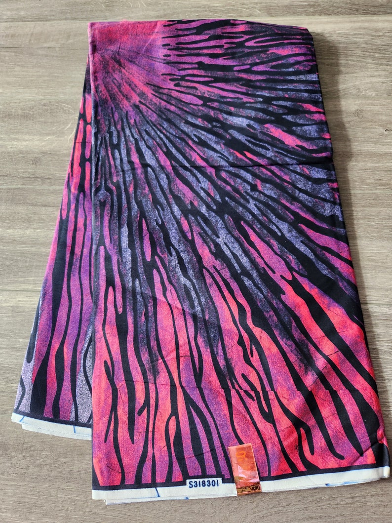 Pink and Black African Ankara Fabric, African Fabric by the Yard ...