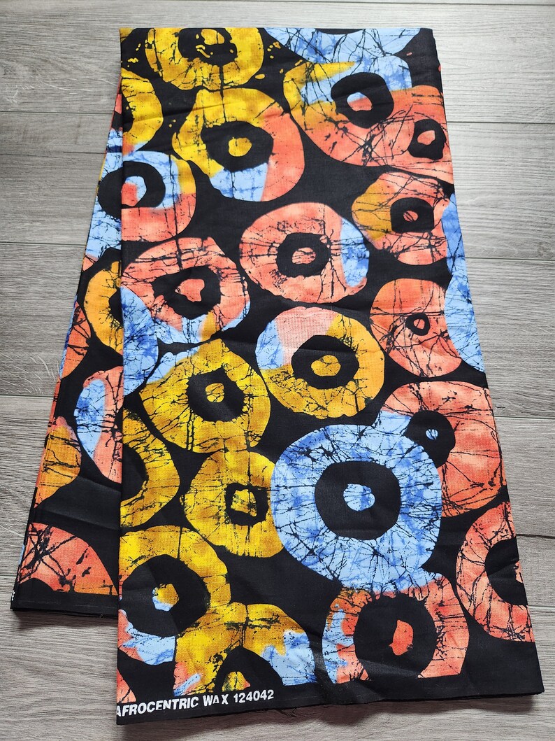 Black and Orange African Ankara Fabric, African Fabric by the Yard ...