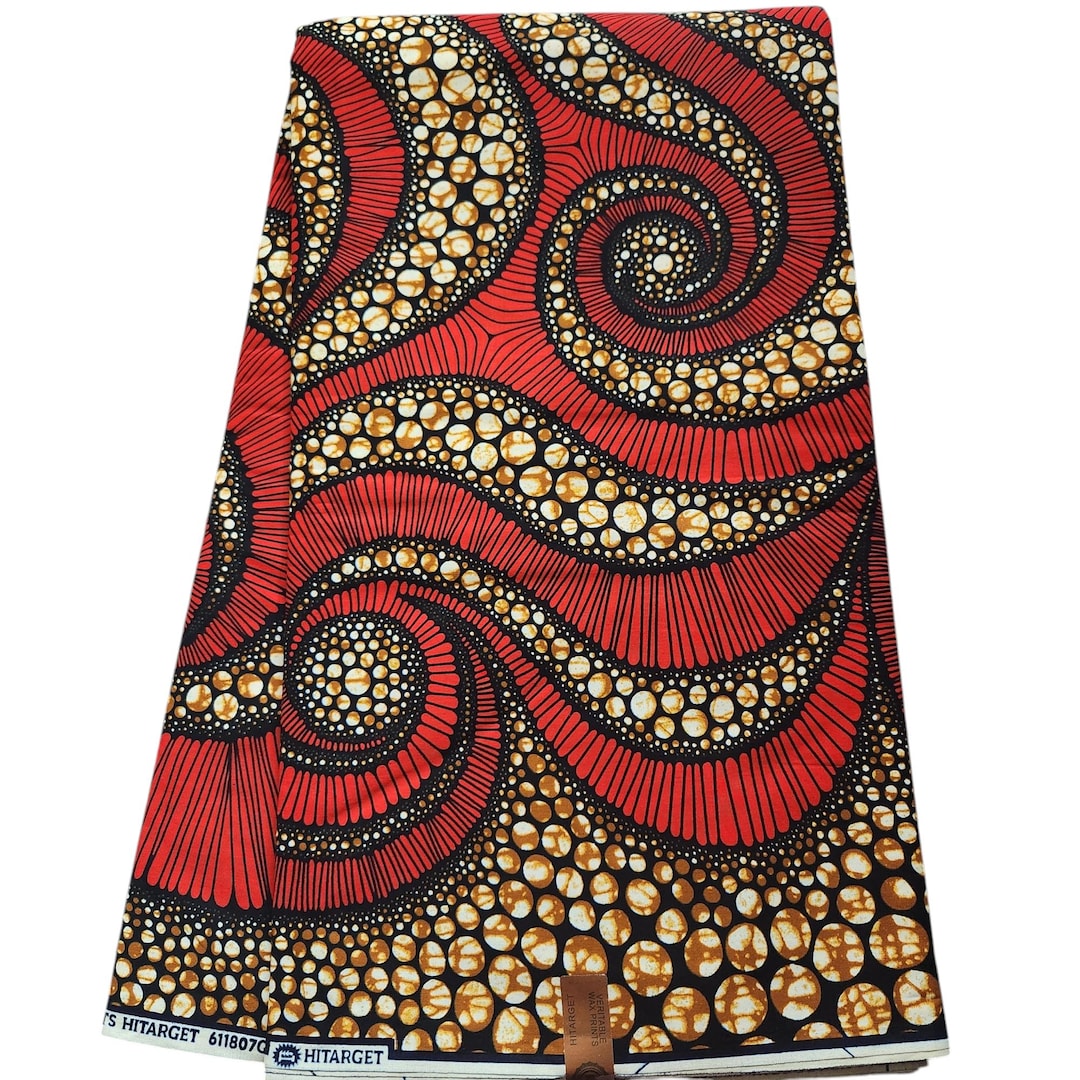 Brown and Orange African Print Fabric, , Ankara Fabric, Ankara Dress ...