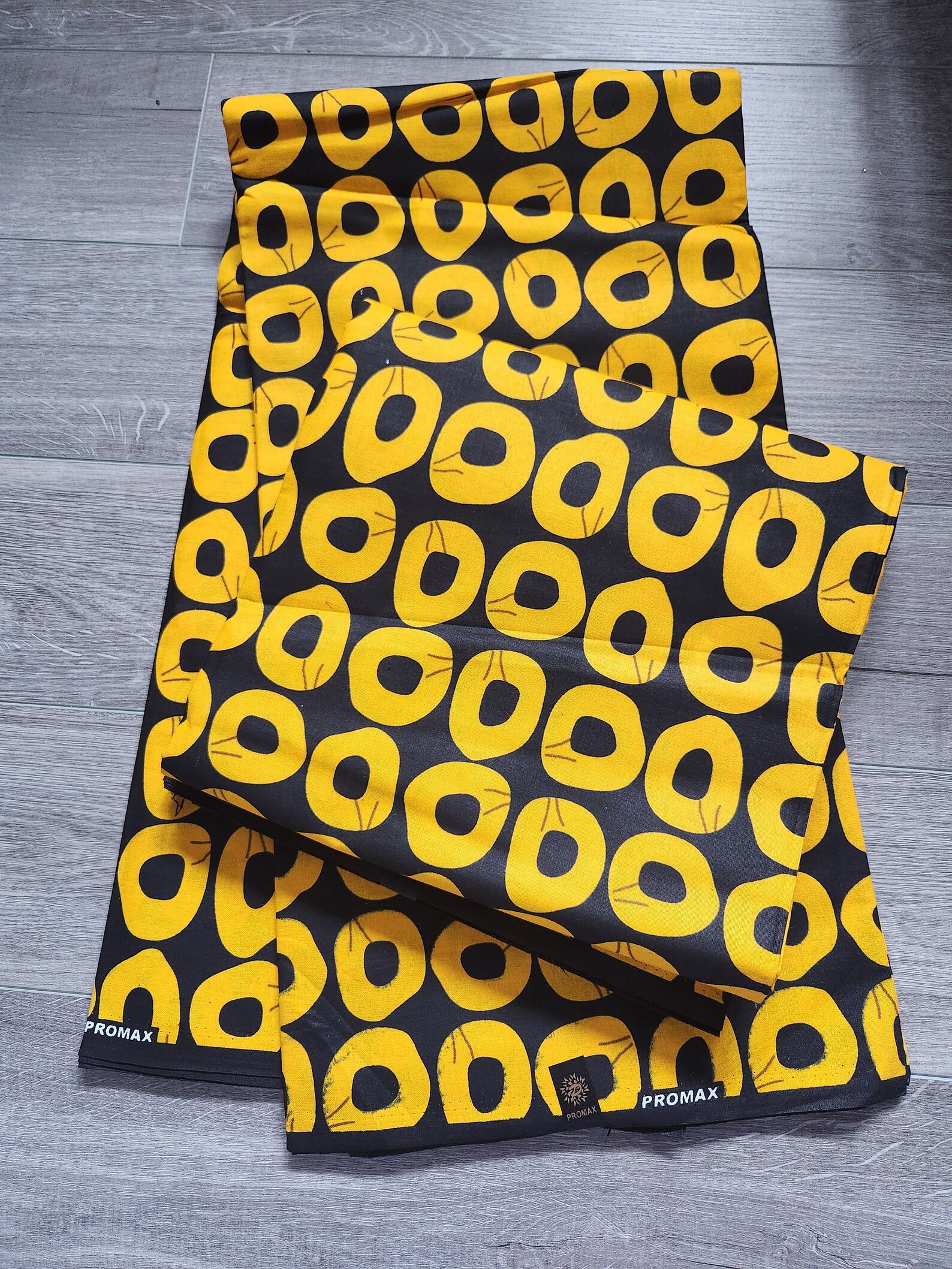 Yellow and Black African Ankara Fabric, African Fabric by the Yard ...