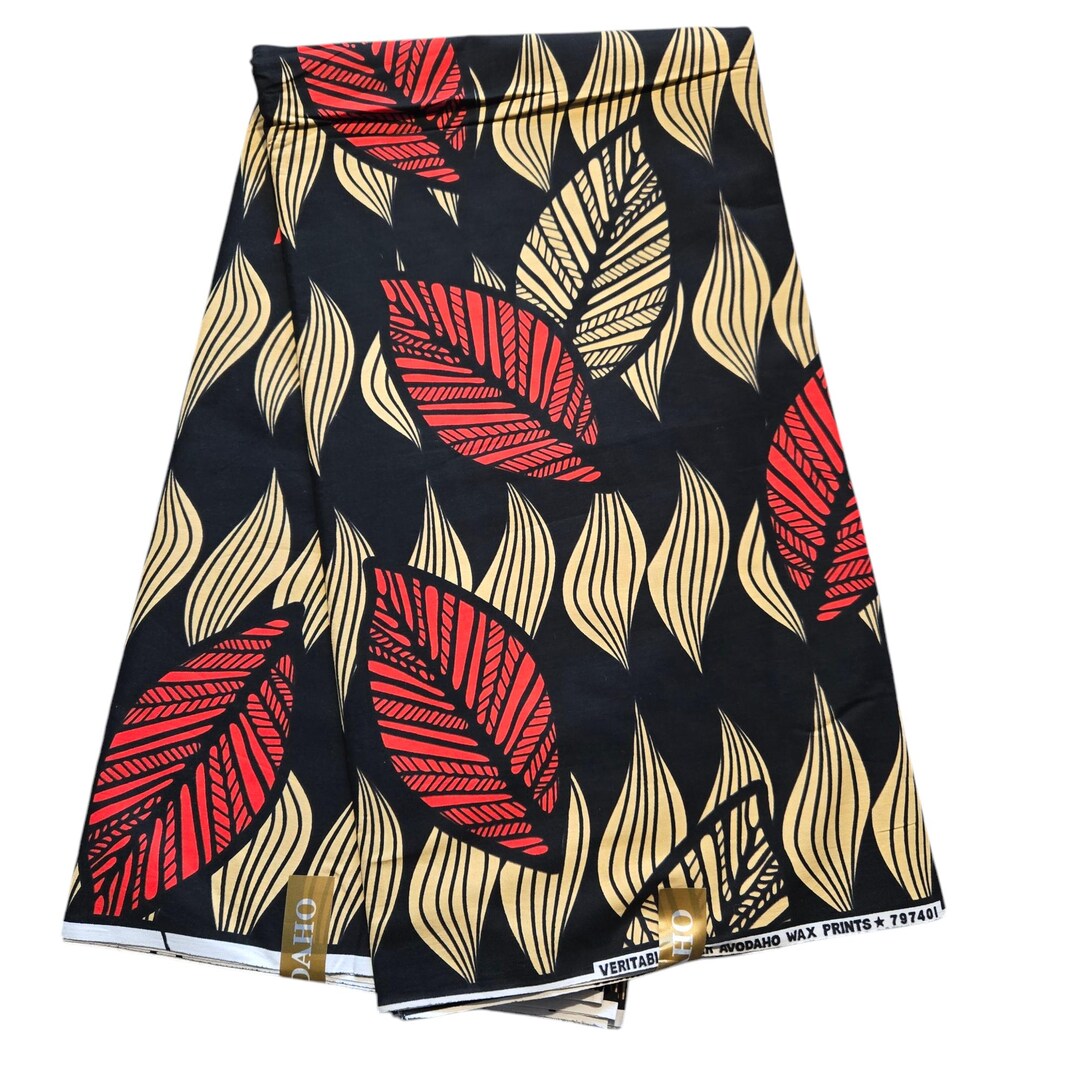 Black and Beige African Ankara Fabric, African Fabric by the Yard ...