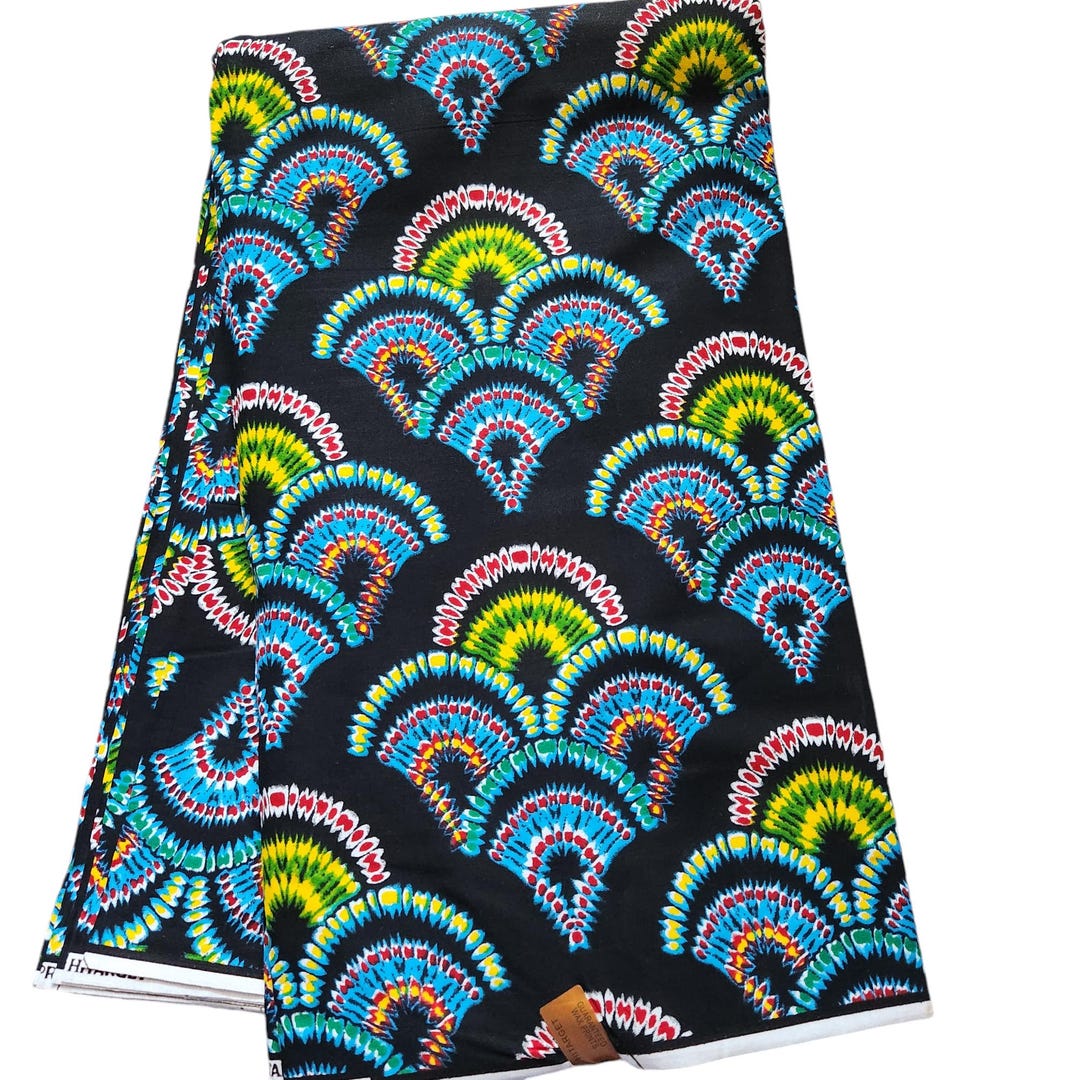 Black African Print Fabric, African Fabric by the Yard, African Print ...
