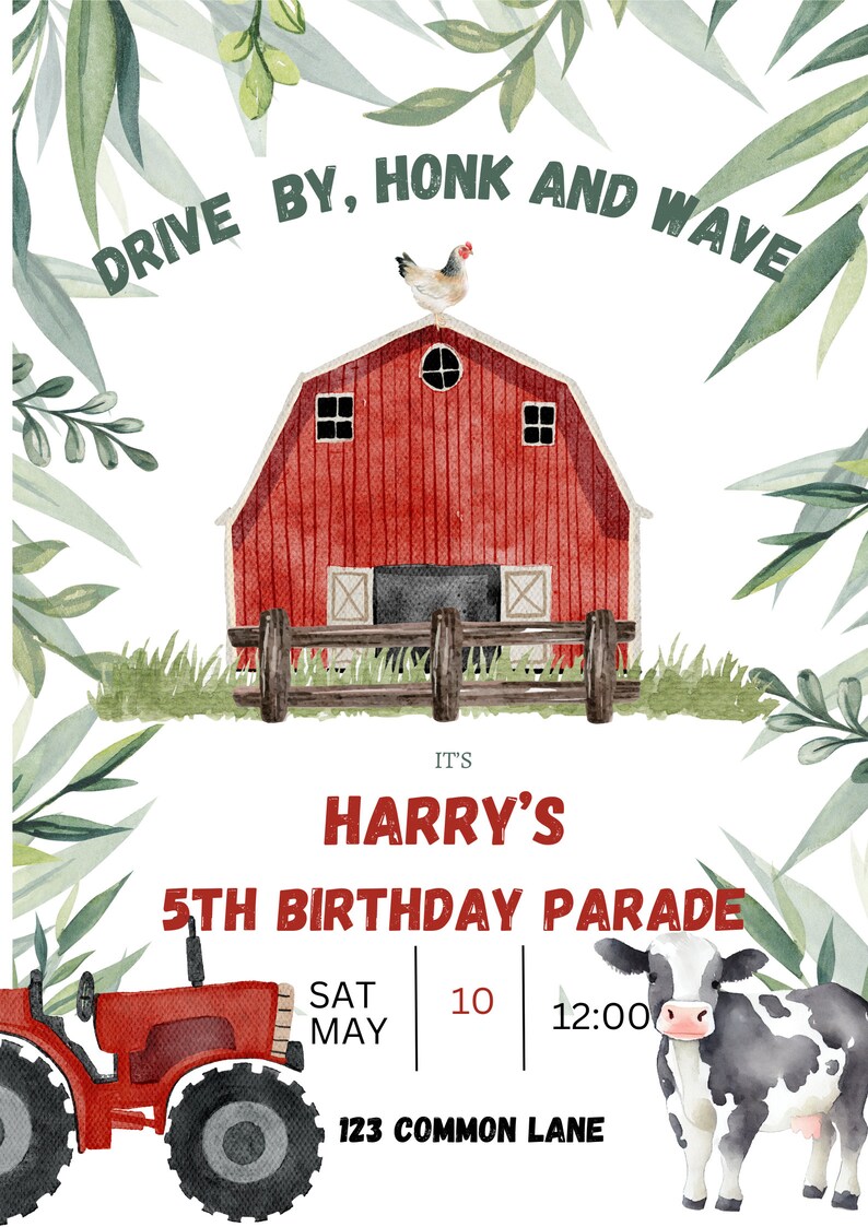 Farm Themed Birthday Invitation - Etsy