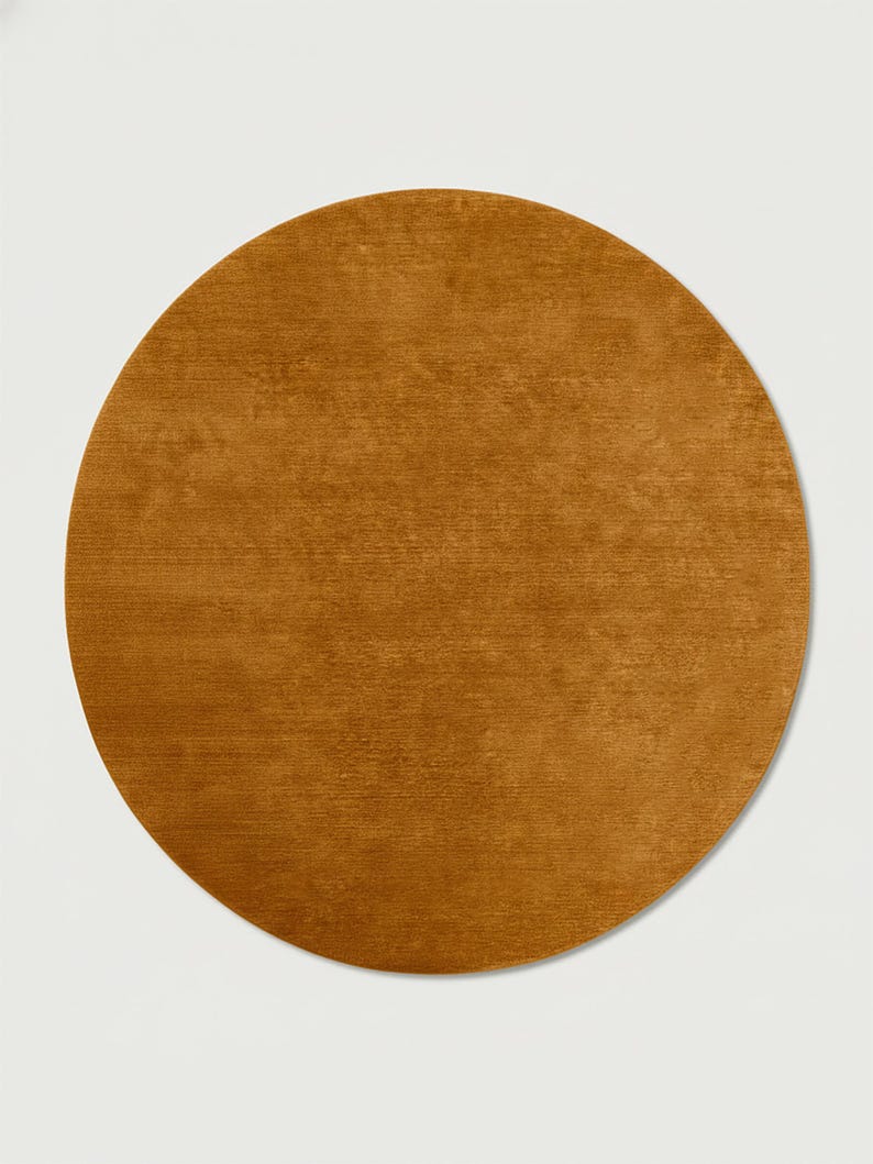 Chocolate Wool Rug 7x7 Round Rug Plain Area Rug for Living Room ...