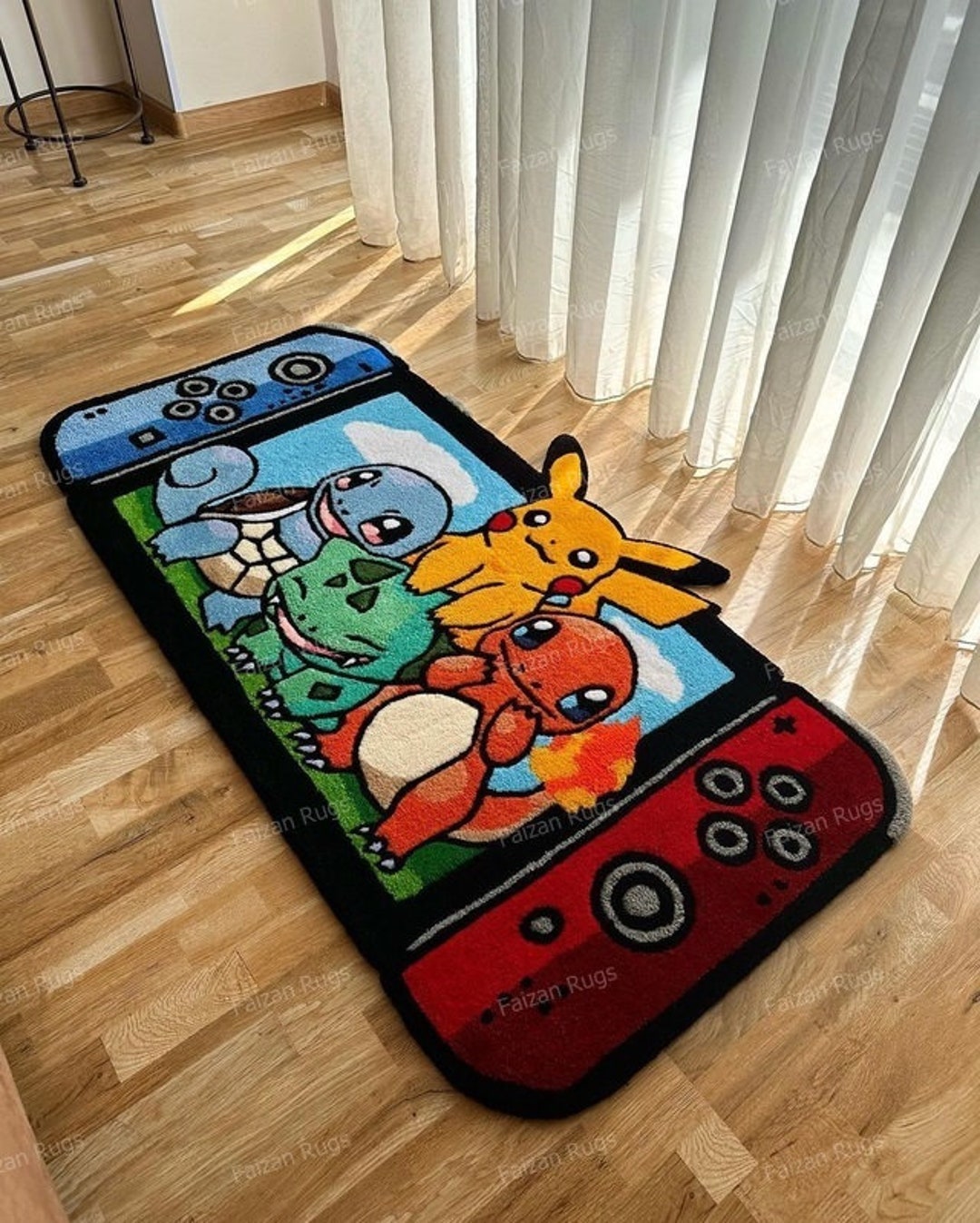Pikachu Multi Color Hand Tufted Rugs 100% Wool for Living Room, Bed ...