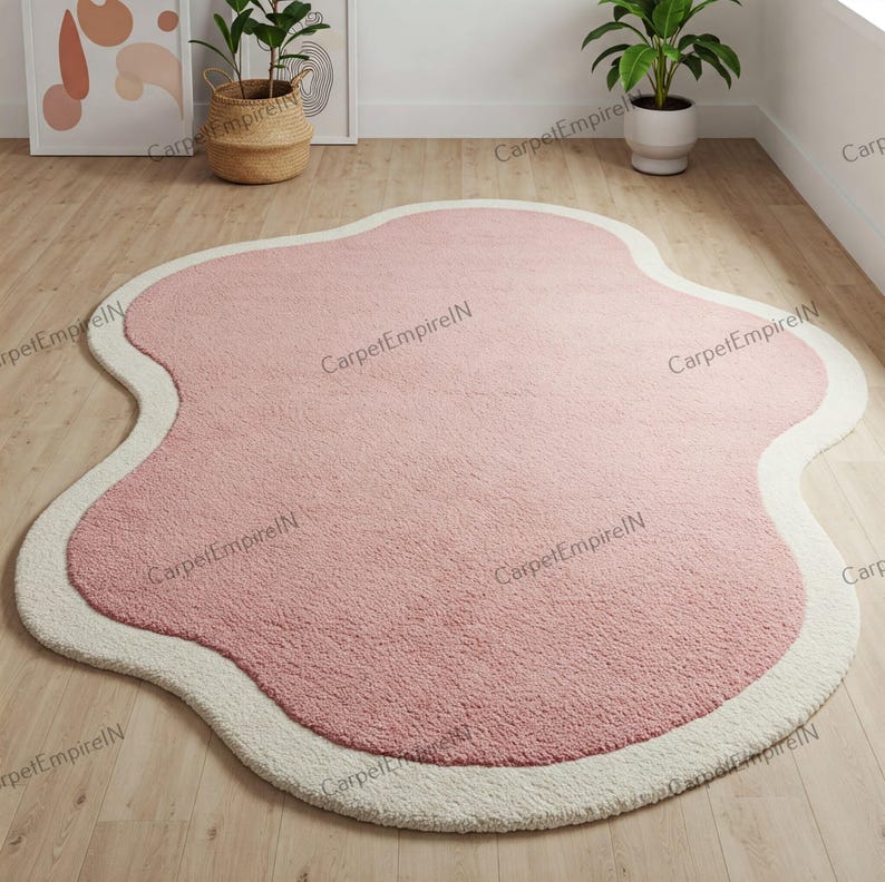 Pink Cloud-shaped Area Rug | Modern Abstract Rug, Nursery, Home Rug ...