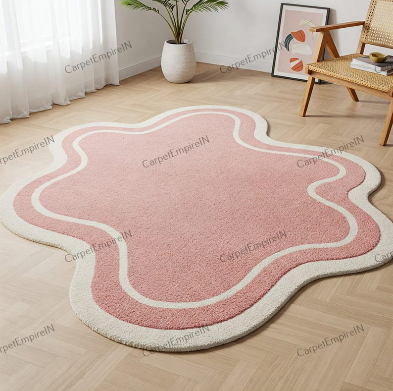 Pink Cloud-shaped Area Rug | Modern Abstract Rug, Nursery, Home Rug ...