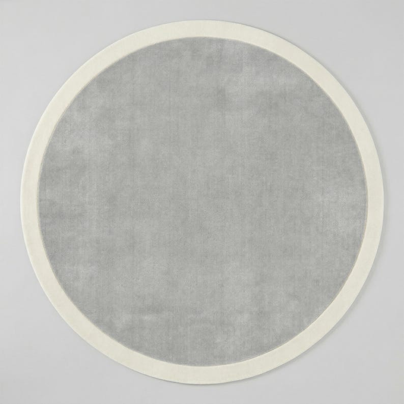 9x9/13x13 Sandstone Round Rug Beige Wool Rug Ivory Border Rug 13x13 for ...