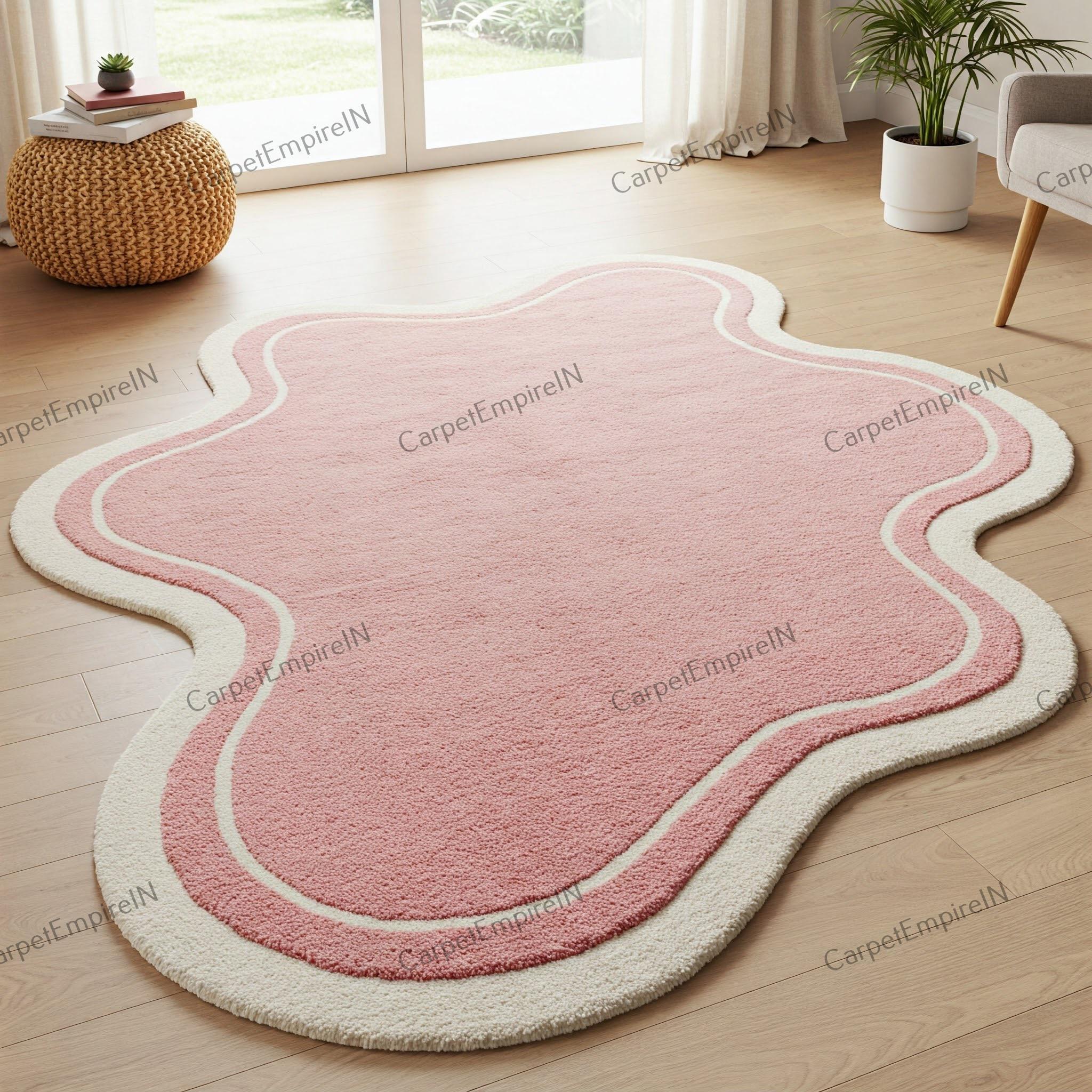 Pink Cloud-shaped Area Rug | Modern Abstract Rug, Nursery, Home Rug ...