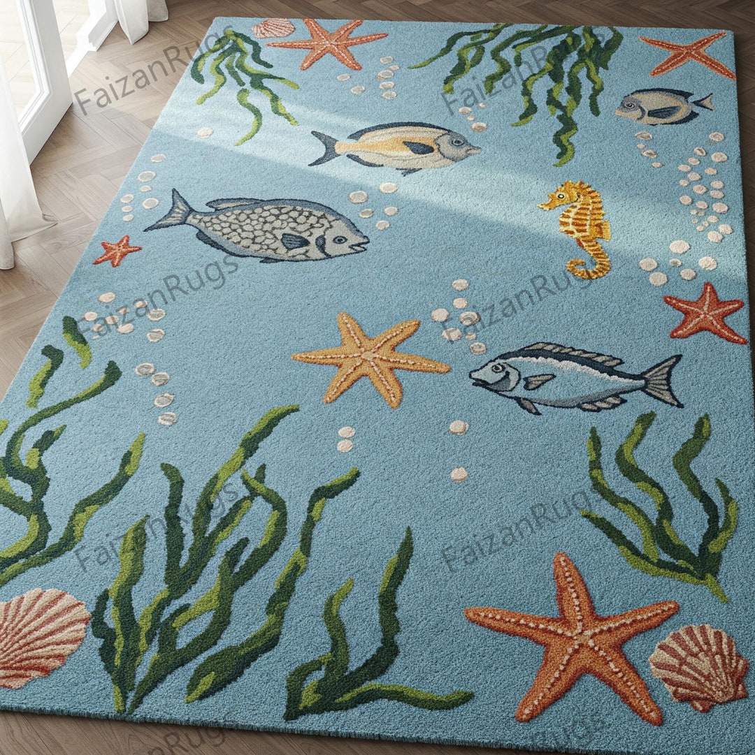 Buy the Under the Sea Rug, Handmade Area Rug, Carpet for Home, Bedroom ...