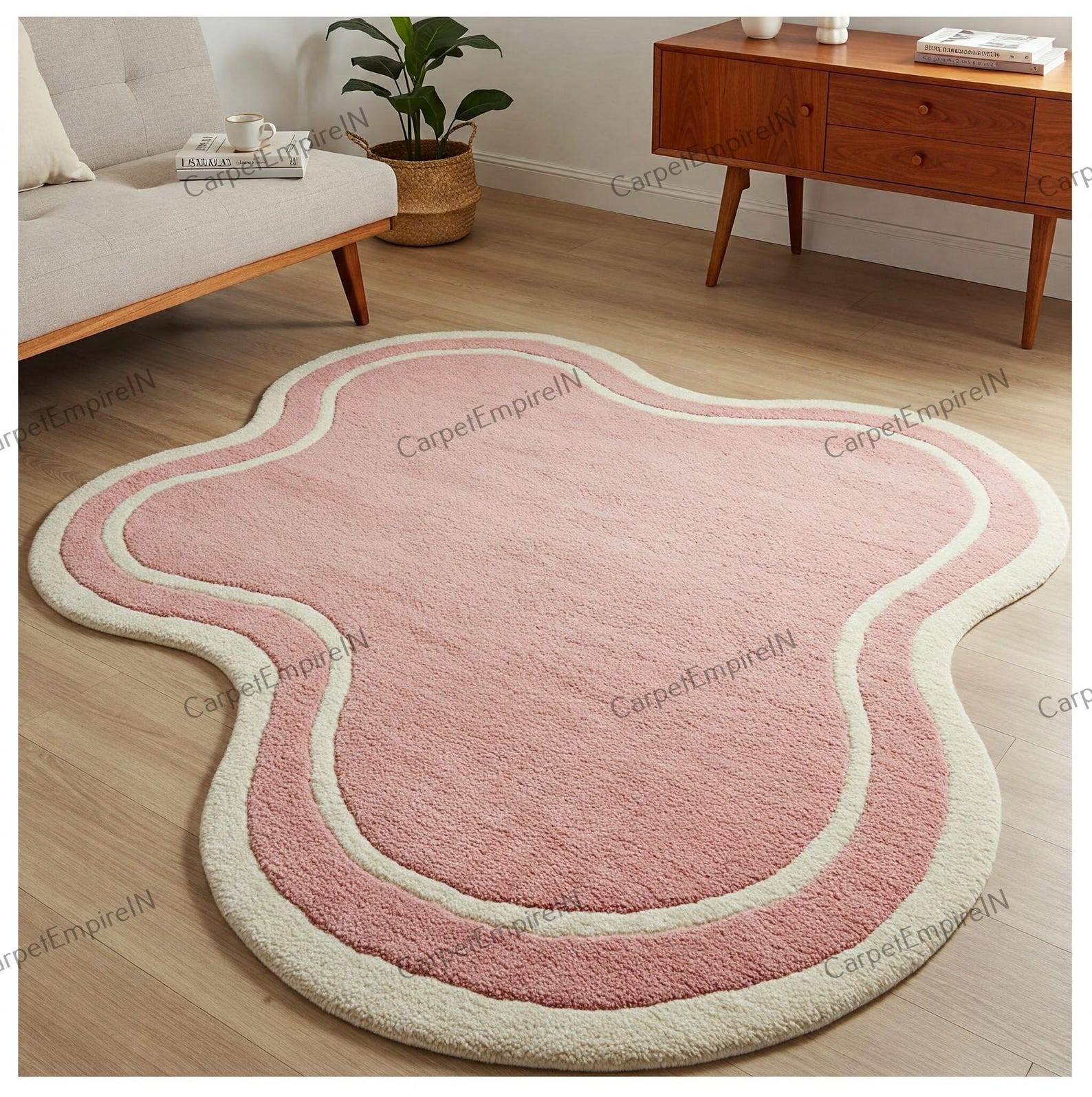 Pink Cloud-shaped Area Rug | Modern Abstract Rug, Nursery, Home Rug ...