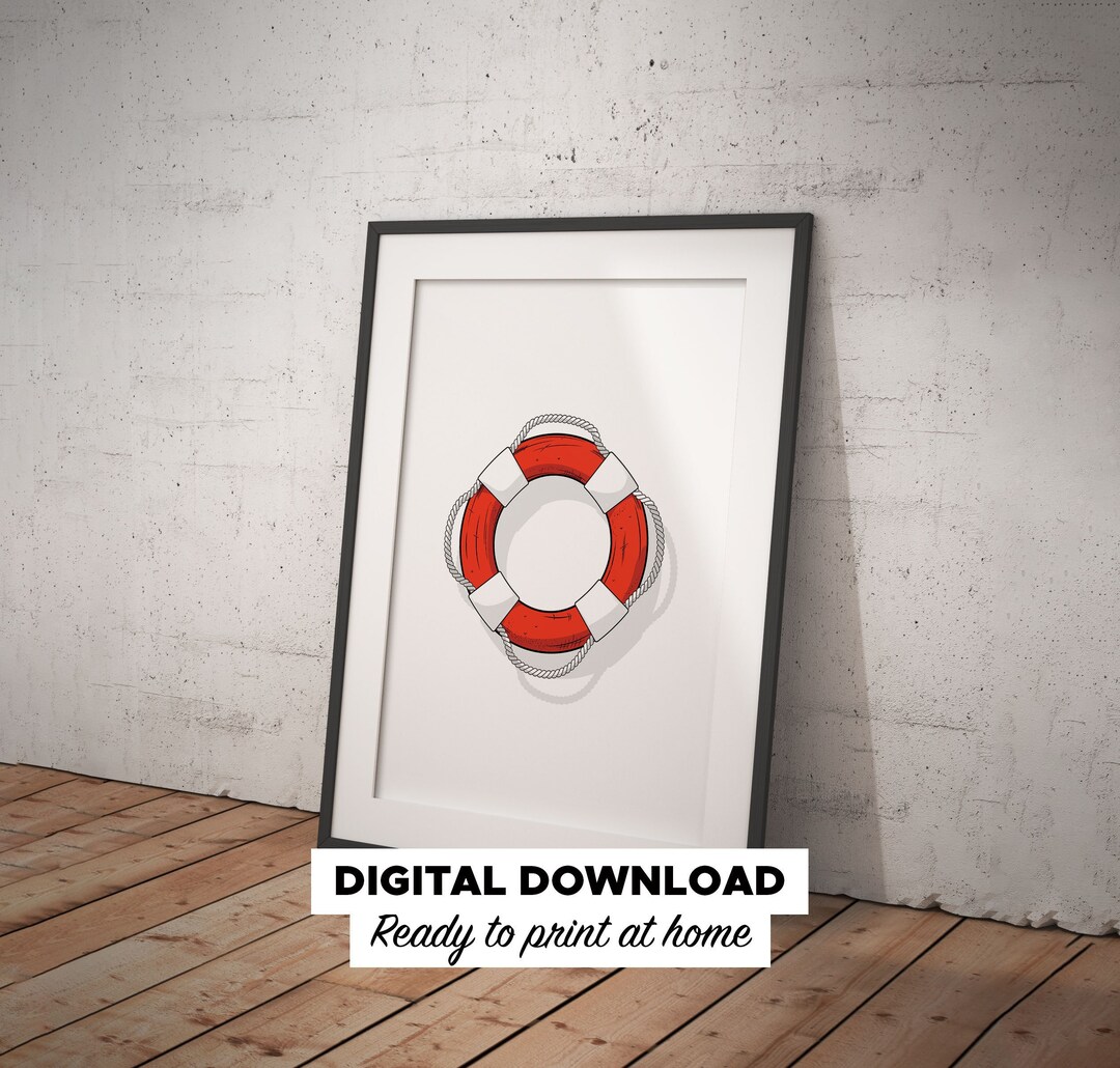 Lifesaver Buoy Boating Print Digital Download - Etsy