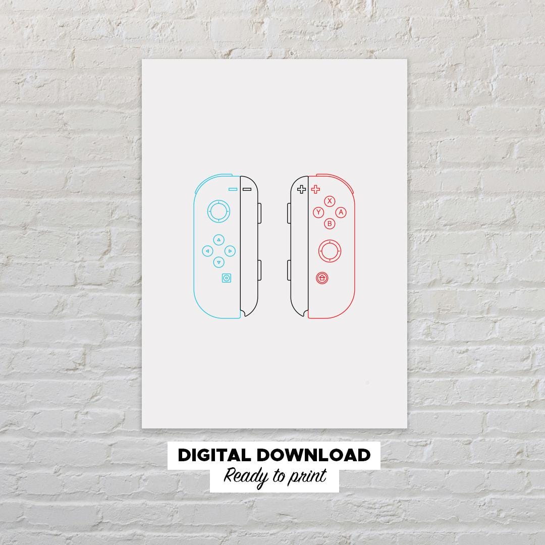 Nintendo Switch Controllers Line Art - Etsy