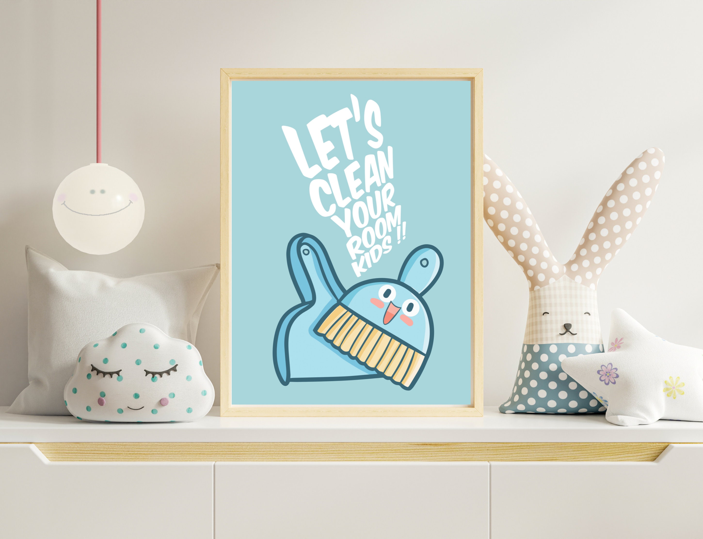Cute clean Your Room Wall Art Digital Download, Printable, Children's ...