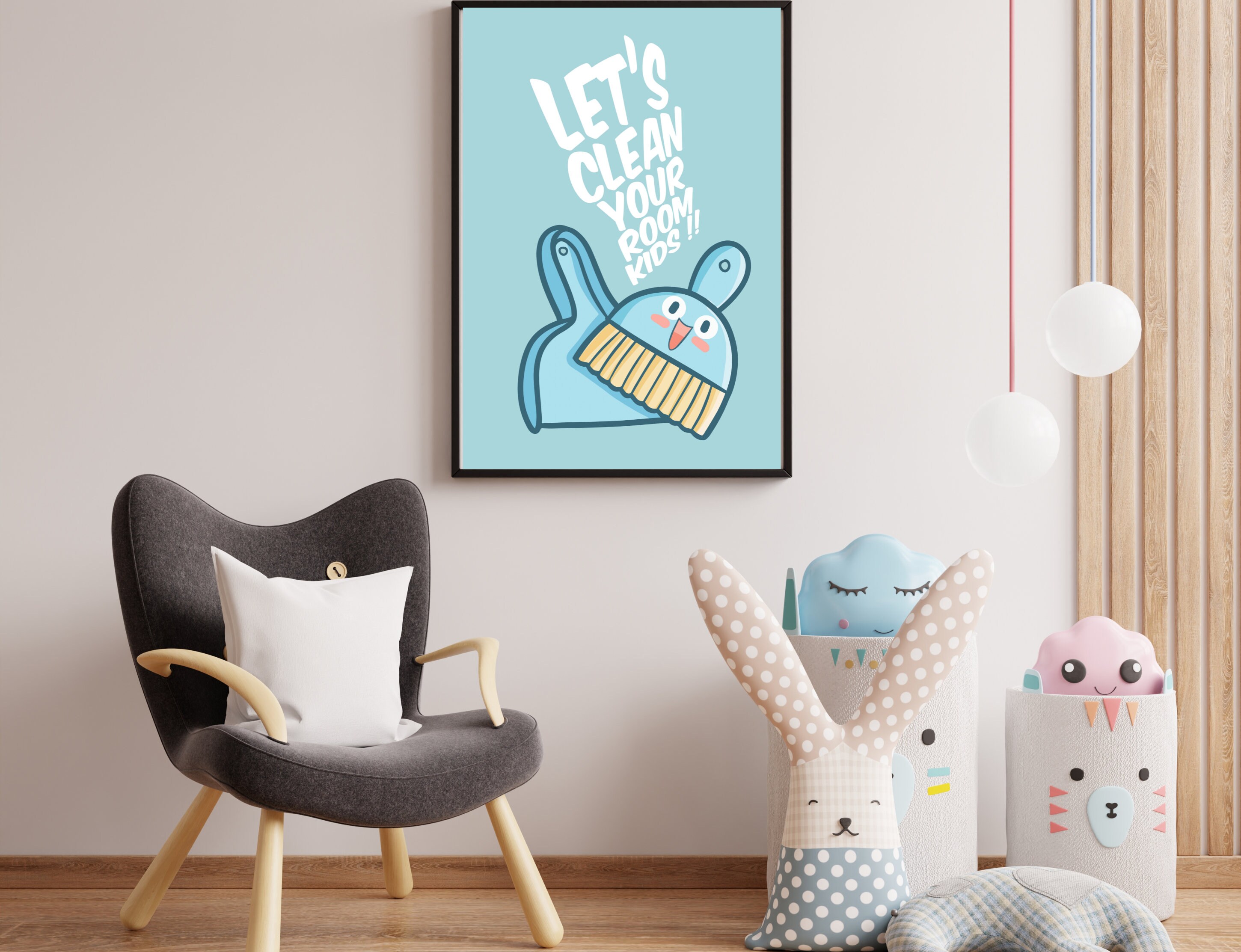 Cute clean Your Room Wall Art Digital Download, Printable, Children's ...