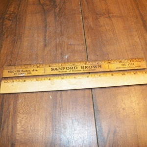 Vintage Wood Advertising 12" Ruler SANFORD BROWN "college of Business ...