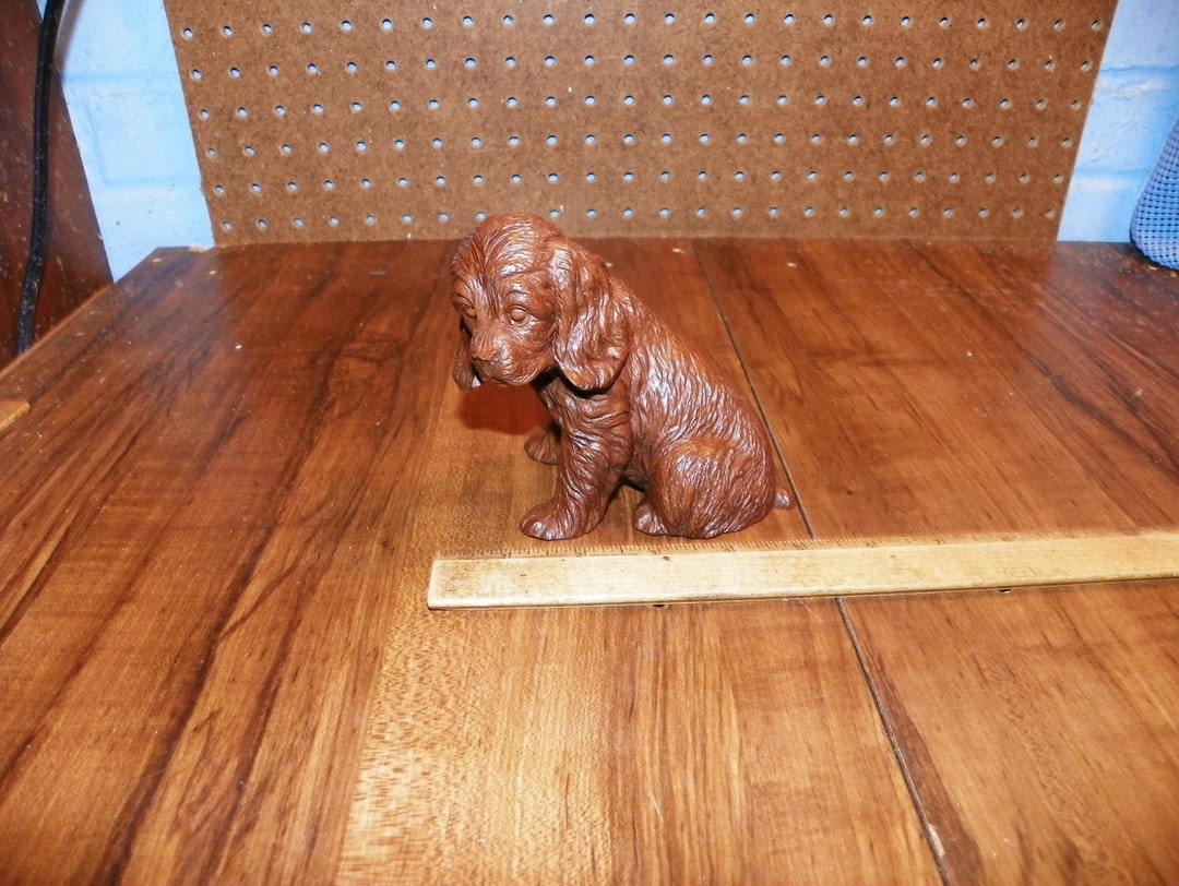 1985 Red Mill Mfg. Pecan Shell Resin Cocker Spaniel Figurine ...