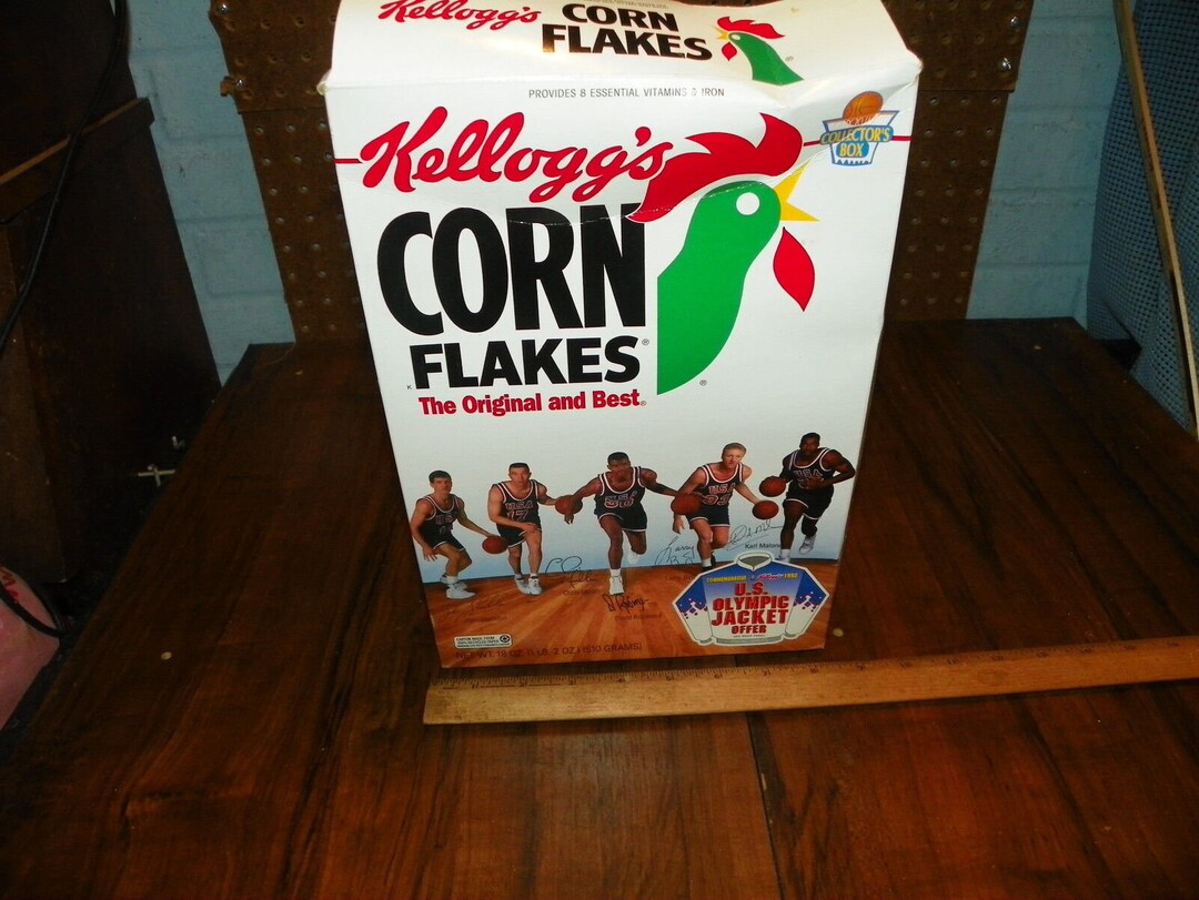 1991 KELLOGG'S CORN FLAKES Box olympic Basketball Dream Team - Etsy