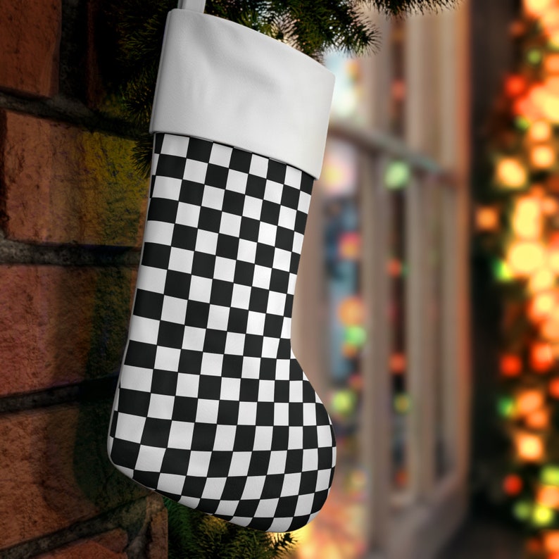 Checkered Stocking, Racing Black and White Stockings, Racecar Fans ...