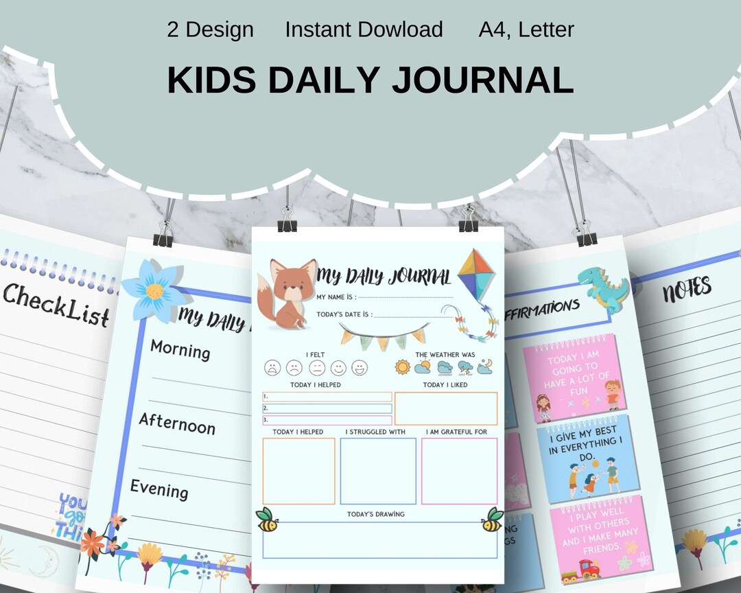 Kids Daily Journal Printable Journal for Kids Diary for Children Kids ...