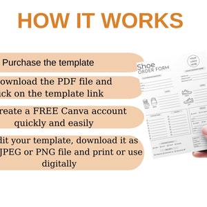 Shoe Order Form, Editable Shoe Order Form,footwear Order Form Template ...