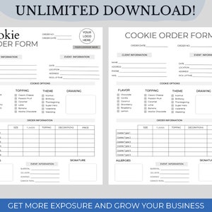 Cookie Order Form, Bakery Order Form Template, Cookie Order Form, Order ...