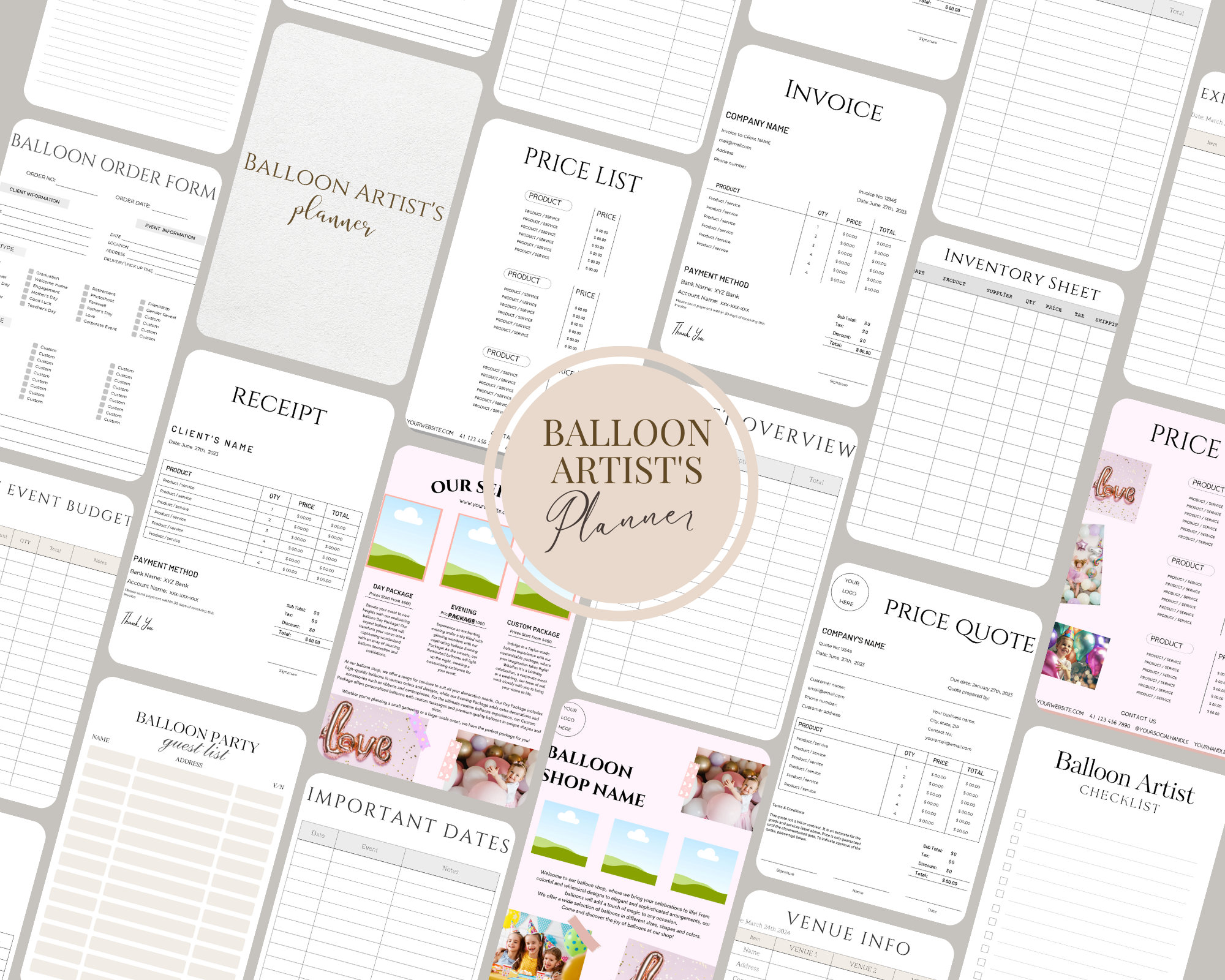 BALLOON BUSINESS BUNDLE, Balloon Starter Kit, Balloon Price Sheet ...