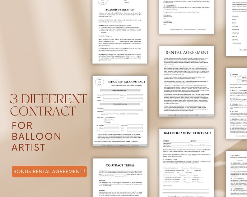 BALLOON BUSINESS BUNDLE, Balloon Starter Kit, Balloon Artist Contract ...