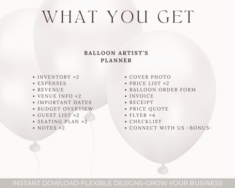 Balloon Business Bundle, Artist Planner Kit (digital Download) - Etsy
