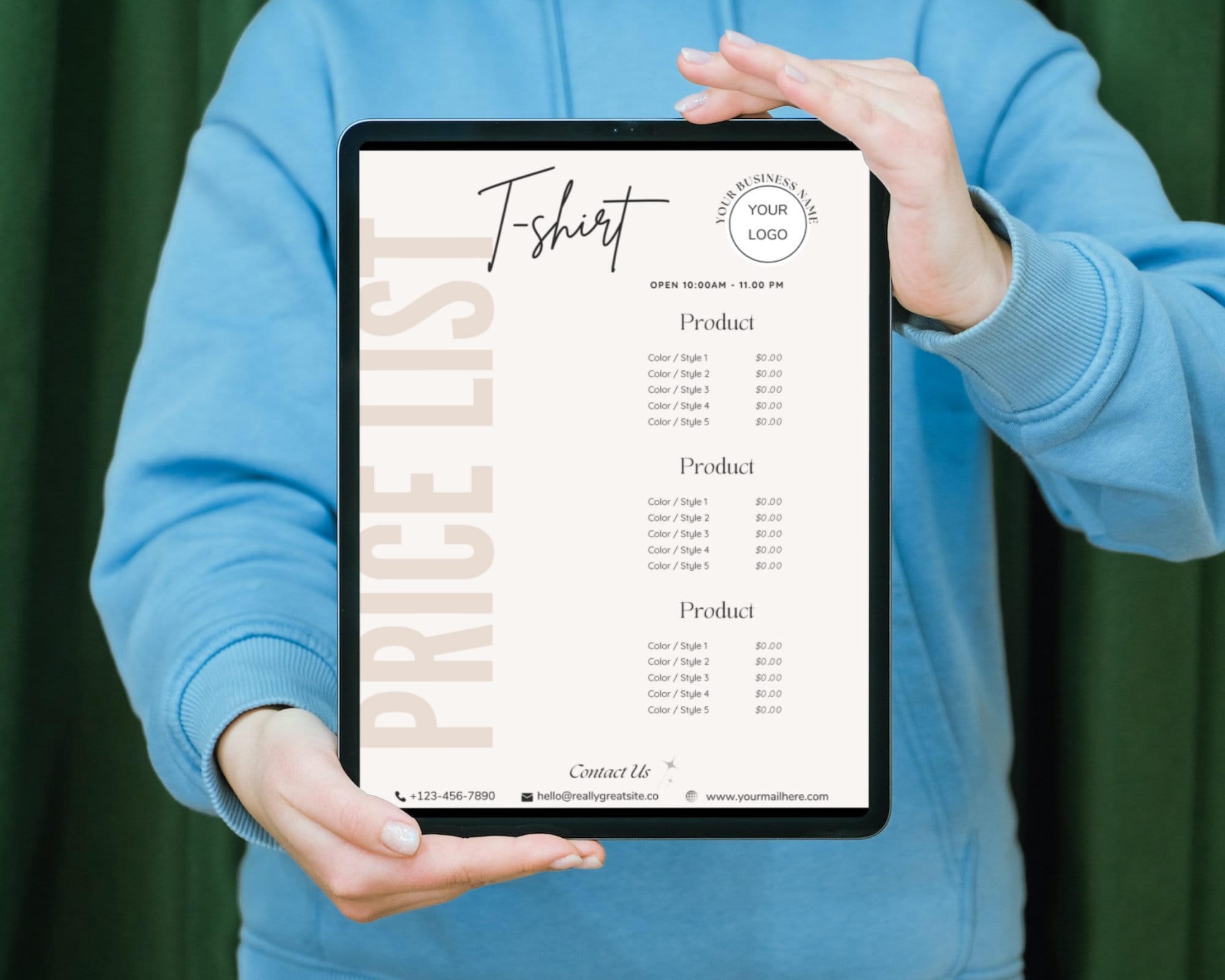 Tshirt Price List, Tshirt Pricing Template, Tshirt Price List Template ...