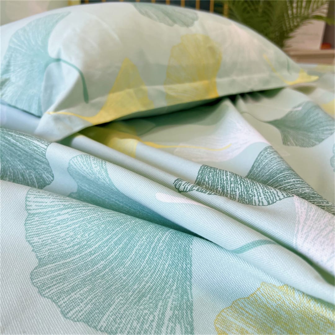 Ginkgo Leaf Fresh Green Leaves Cottagecore Bedding - Etsy