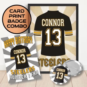 Pittsburgh Steelers NFL Shirt Age & Name Personalised Birthday Card ...